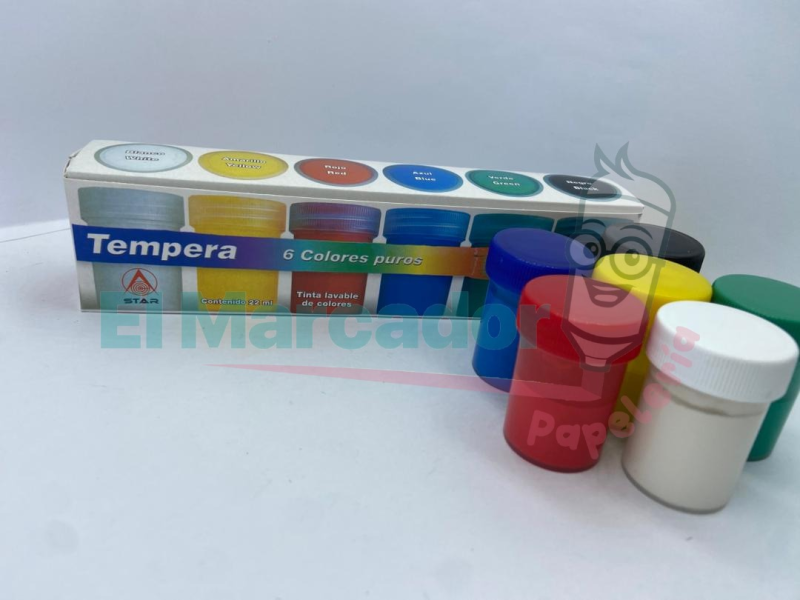 TEMPERA X 6 COLORES- STAR - Papelería El Marcador